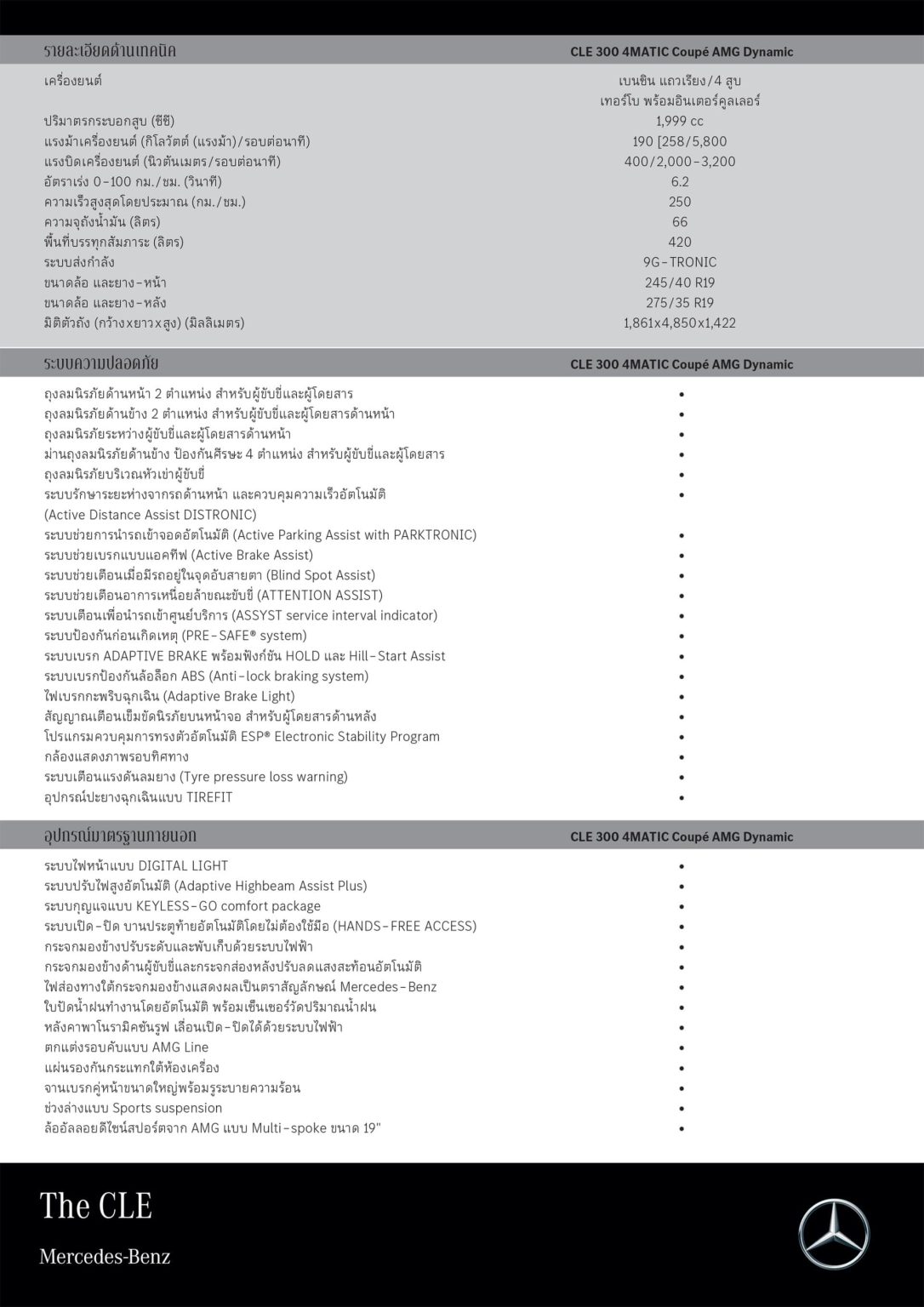 เปิดขายไทย 3,950,000 บาท Mercedes-Benz CLE 300 4MATIC Coupe’ 2.0T 258 แรงม้า Mild Hybrid 48V ...