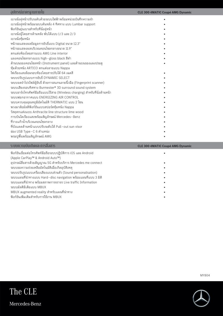 เปิดขายไทย 3,950,000 บาท Mercedes-Benz CLE 300 4MATIC Coupe’ 2.0T 258 แรงม้า Mild Hybrid 48V ...